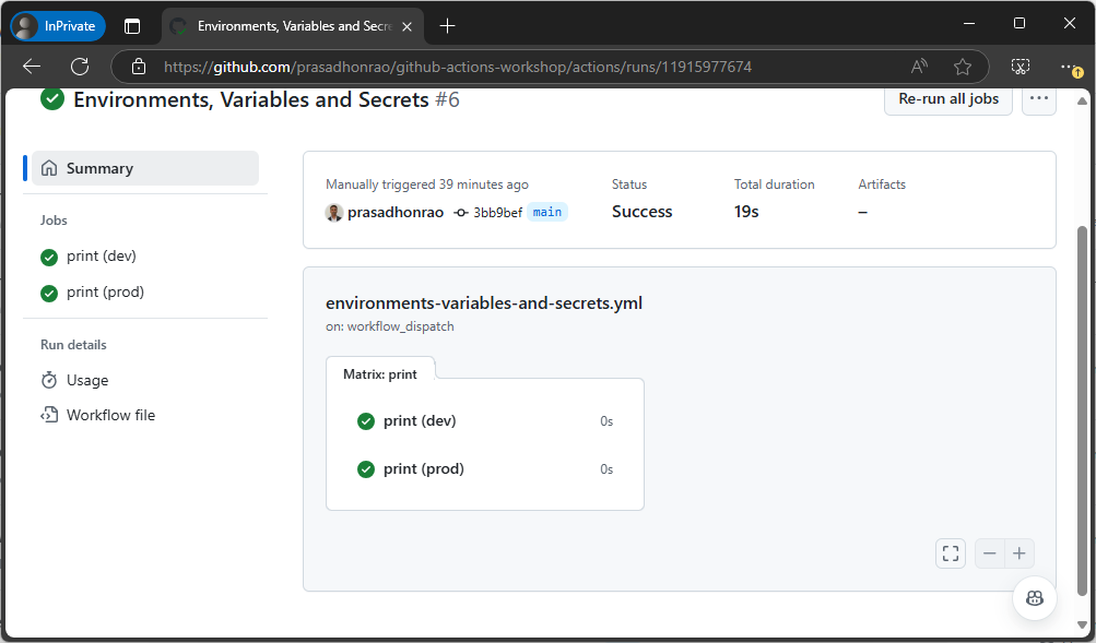 Lab: Environments, Variables, and Secrets | GitHub Actions Workshop